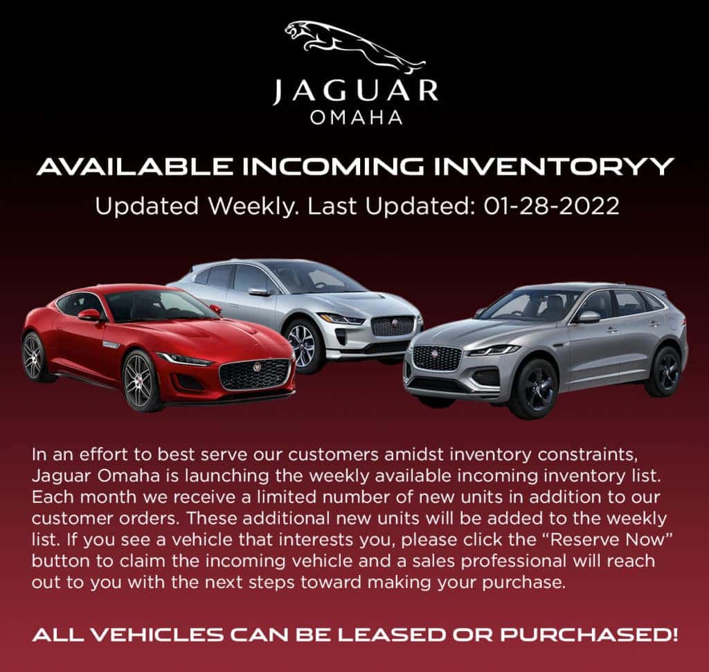 Incoming Inventory | Jaguar Omaha