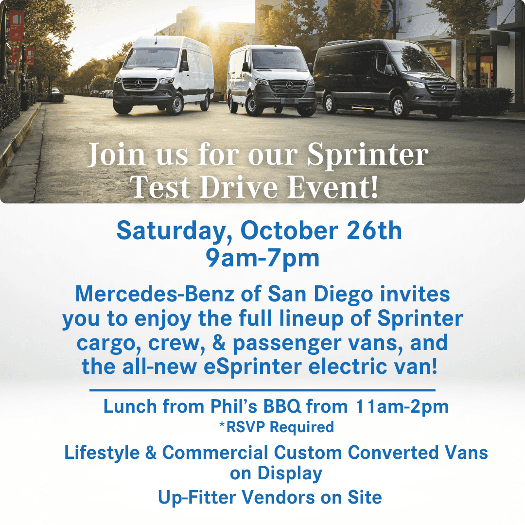 Sprinter Test Drive Event | Mercedes-Benz of San Diego