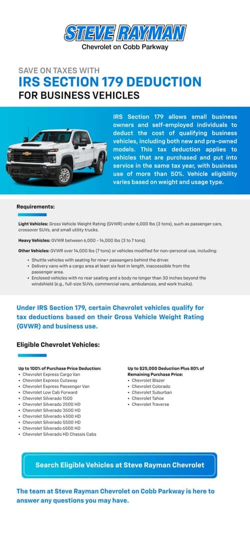 IRS Section 179 Deduction | Steve Rayman Chevrolet